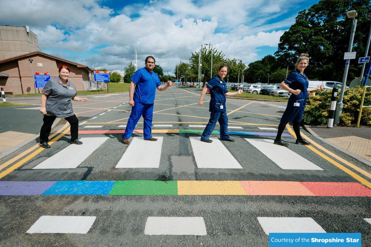 Rainbow pedestrian crossings unveiled at Shropshire’s two acute ...