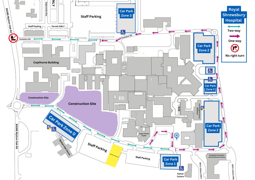 New one-way system at Royal Shrewsbury Hospital – SaTH