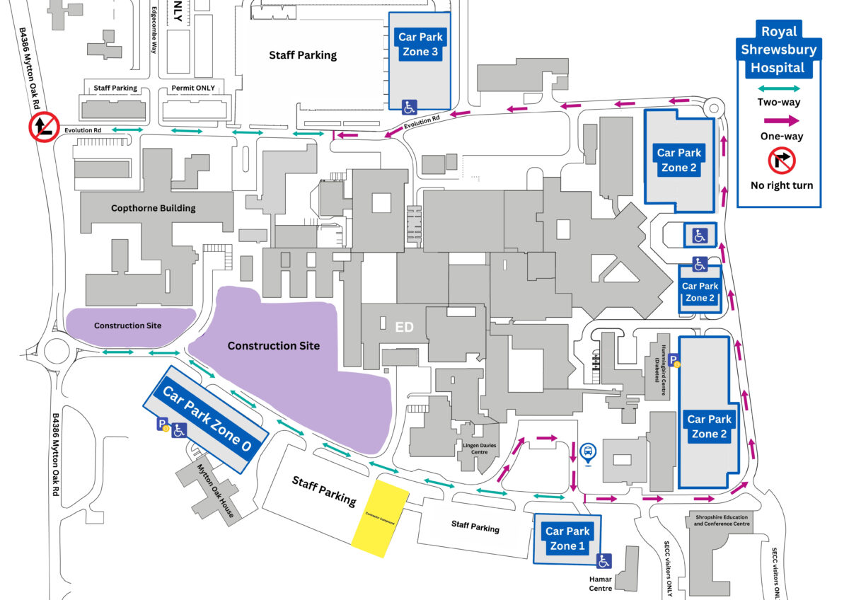 New one-way system at Royal Shrewsbury Hospital – SaTH