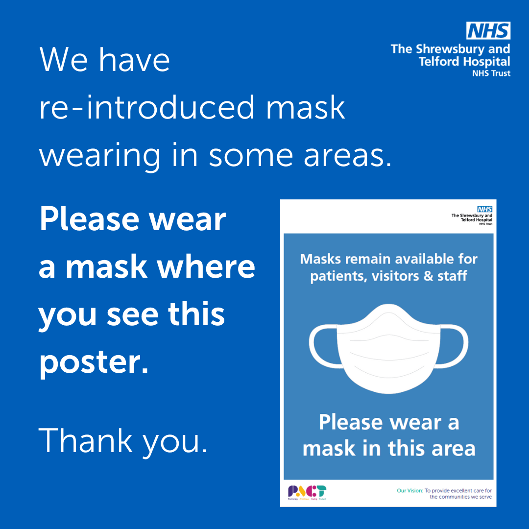 Re-introduction of face masks in some areas – SaTH